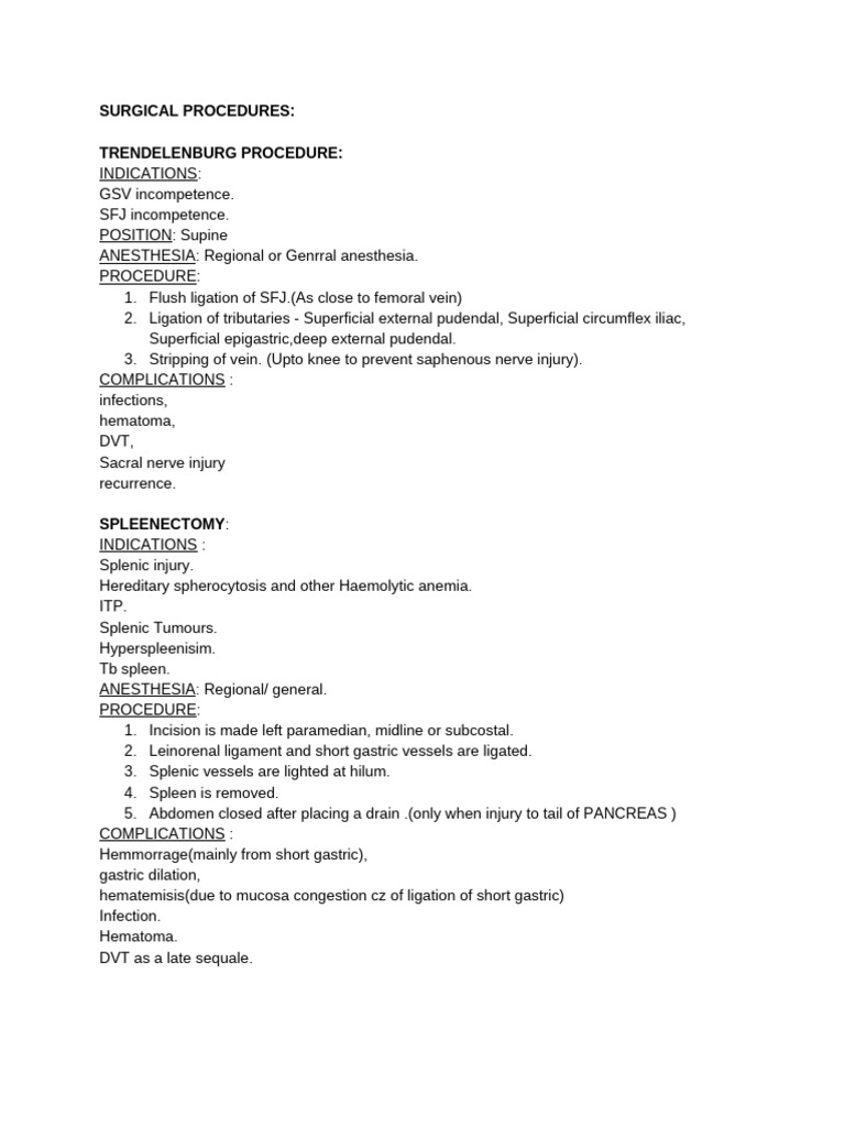 Overview of Common Surgical Procedures | PDF | Medical Specialties ...