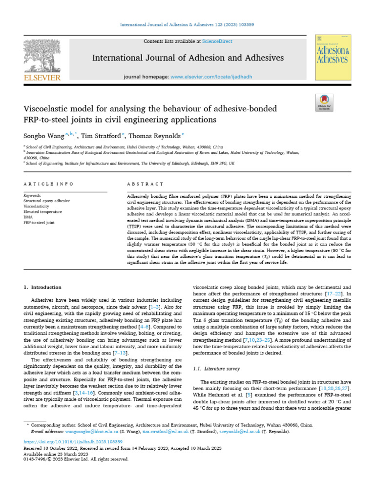 Viscoelastic Model For Analysing The Behaviour of A - 2023 - International Journ | PDF ...