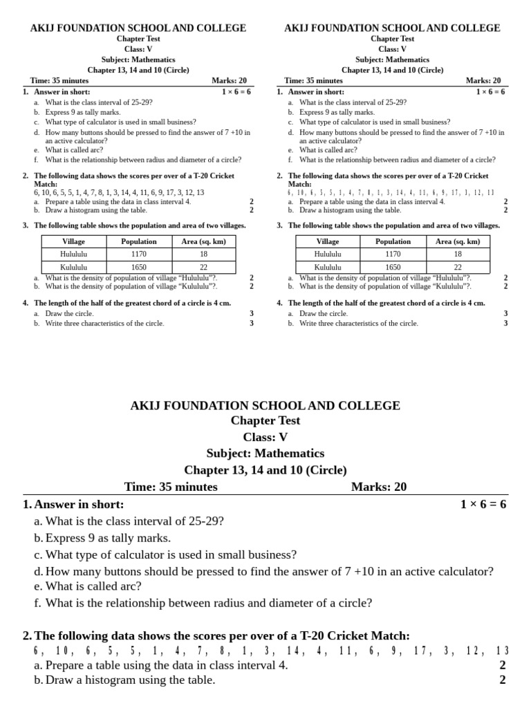 Chapter 13 and 14 With Circle | PDF | Circle | Area