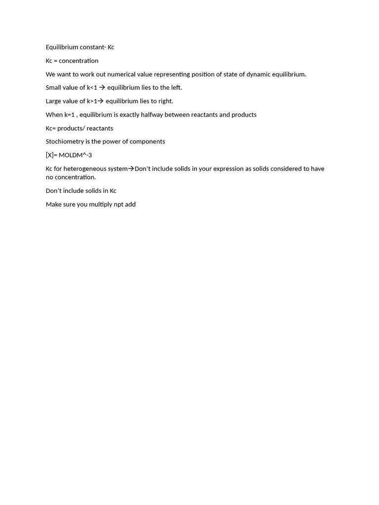 Equilibrium Constant Lesson | PDF