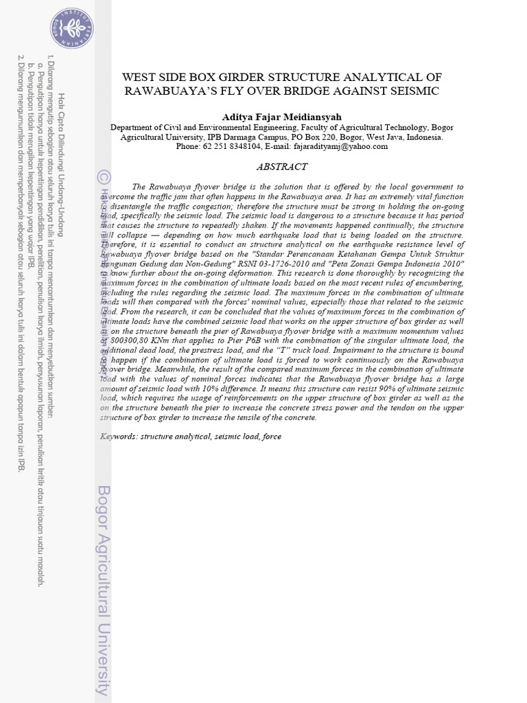 [123dok.com] Analisis Struktur Box Girder Jembatan Fly Over Rawabuaya Sisi Barat Terhadap Gempa ...
