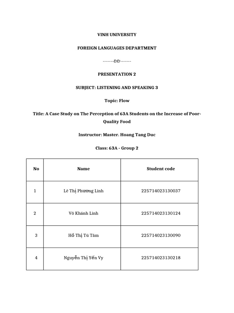 L&S3 - 63atn - G2 - Presentation 2 - Paper (Draft) | PDF | Food Safety | Safety