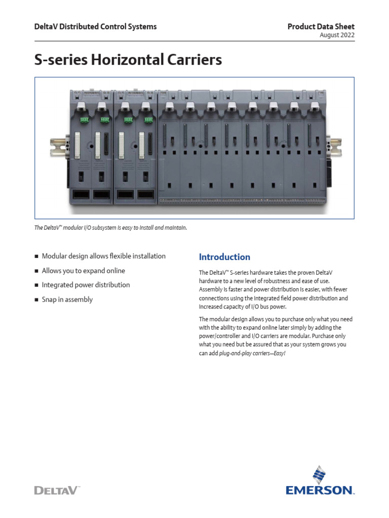 Product Data Sheet S Series Horizontal Carriers Deltav en 56322 | PDF ...