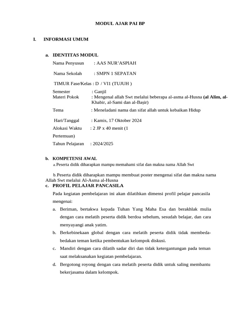 Modul Ajar PJBL PPL Ok - Compressed | PDF