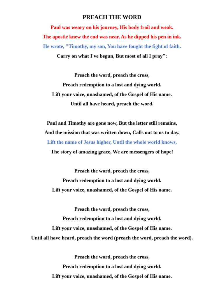 Preach The Word | PDF