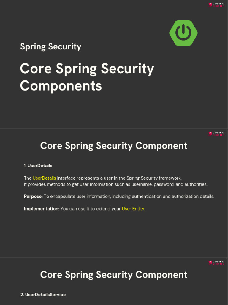 3 - Core - Spring - Security - Component (5.3) Suffix @fuckallr | PDF
