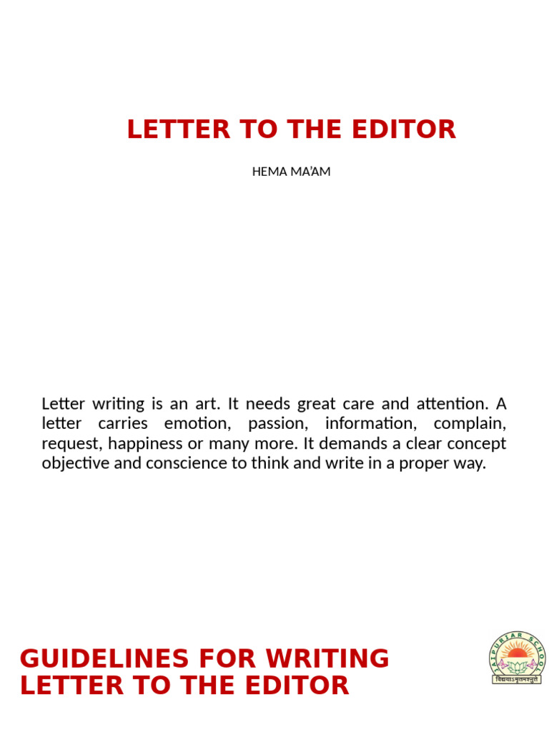 Letter to the Editor | PDF