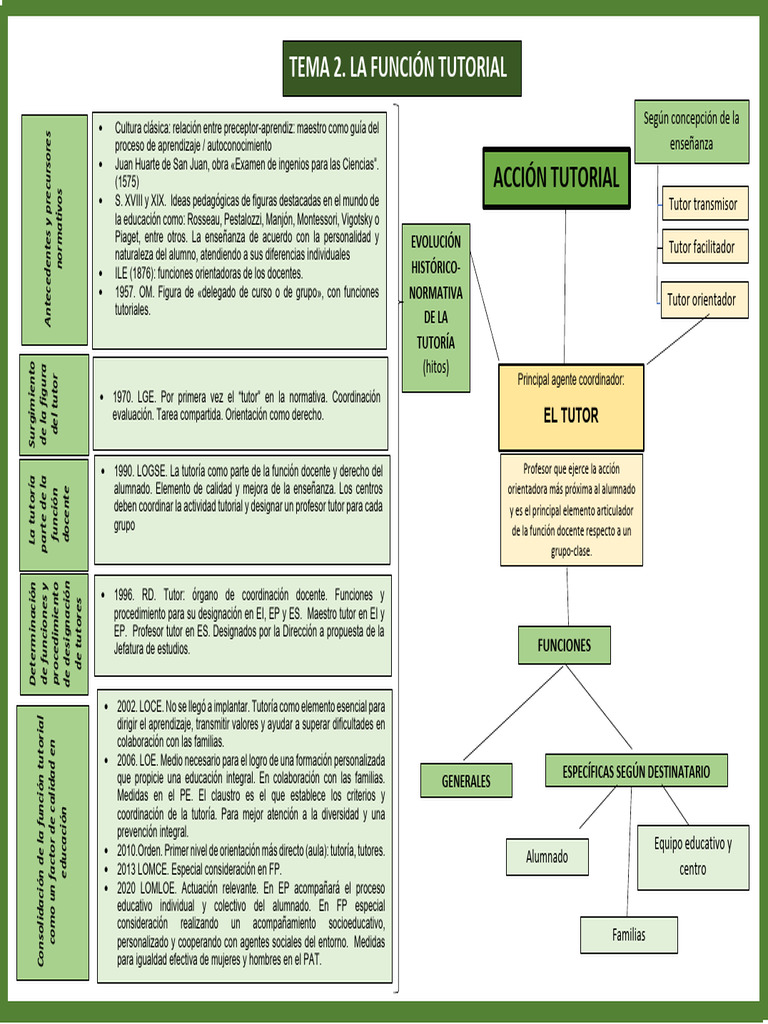 ESQUEMA T2. LA FUNCIÓN TUTORIAL (2 Páginas) | PDF | Maestros | Enseñando