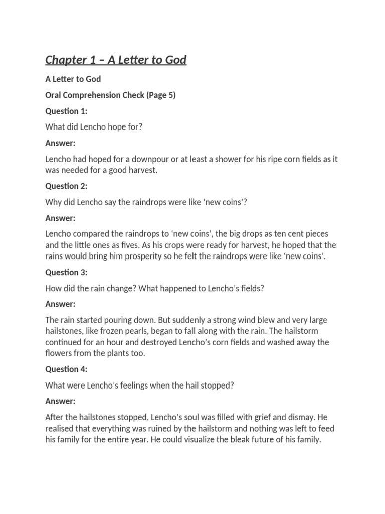 RPS 10 A Letter To God | PDF | Hail