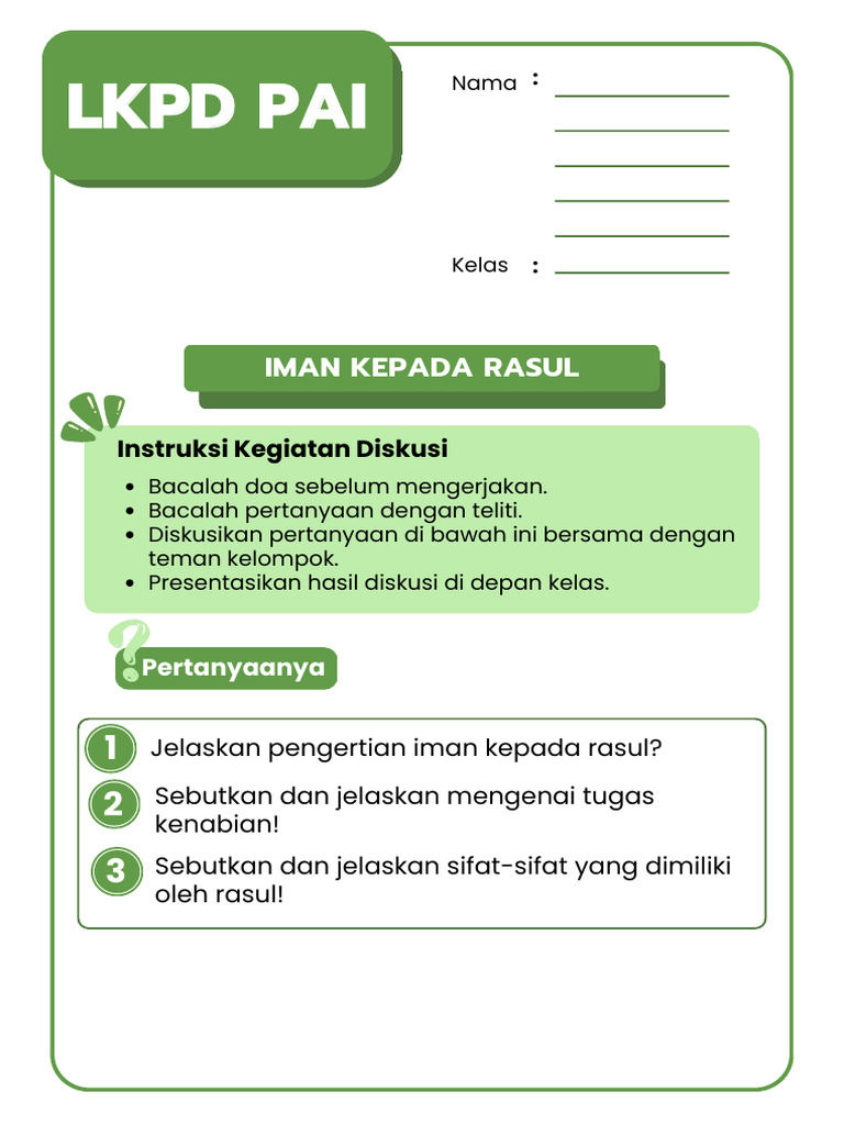 LKPD PAI Doa Ramadan Lembar Kerja Hijau Ilustratif | PDF