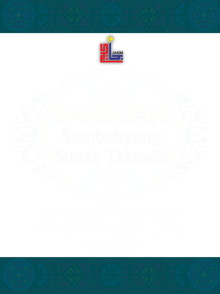 Panduan Solat Tarawih Jakim 2020 | PDF