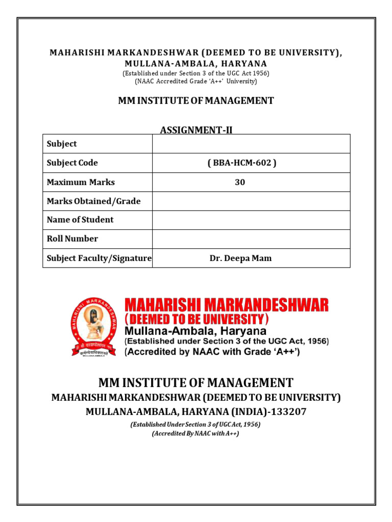 Assignment Front Page 1 | PDF