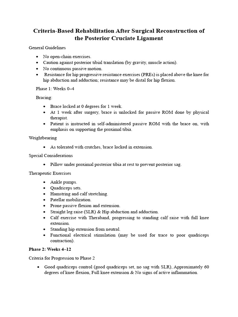 pcl rehab protocol | PDF | Knee | Anatomical Terms Of Motion