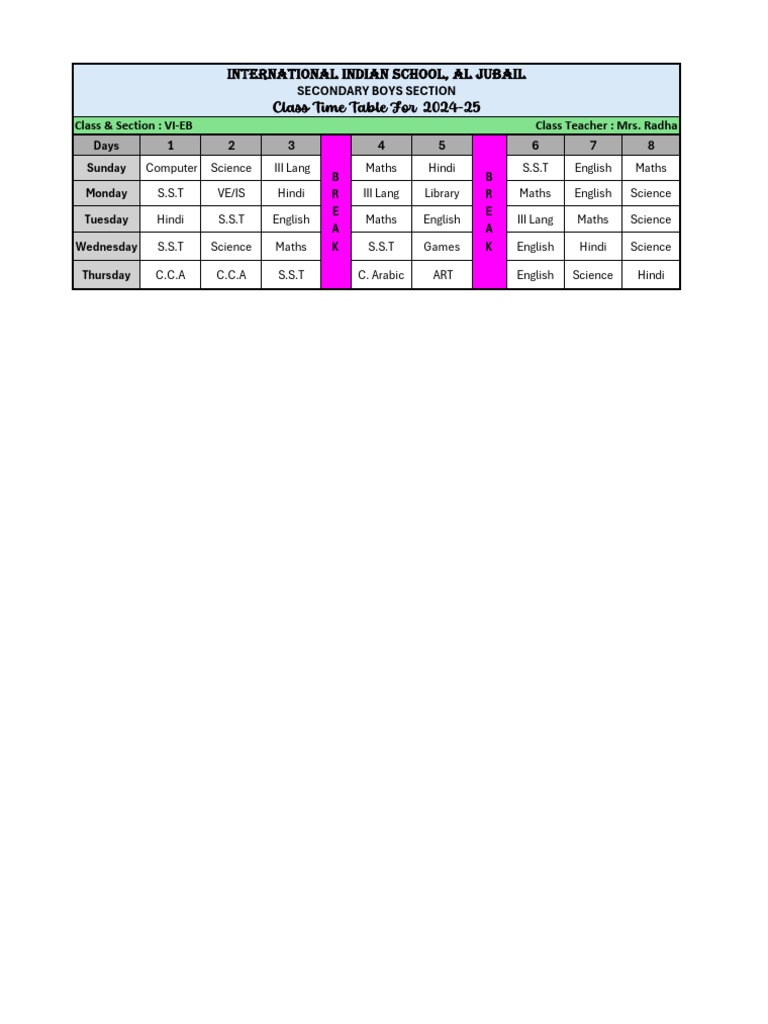 Timetable | PDF