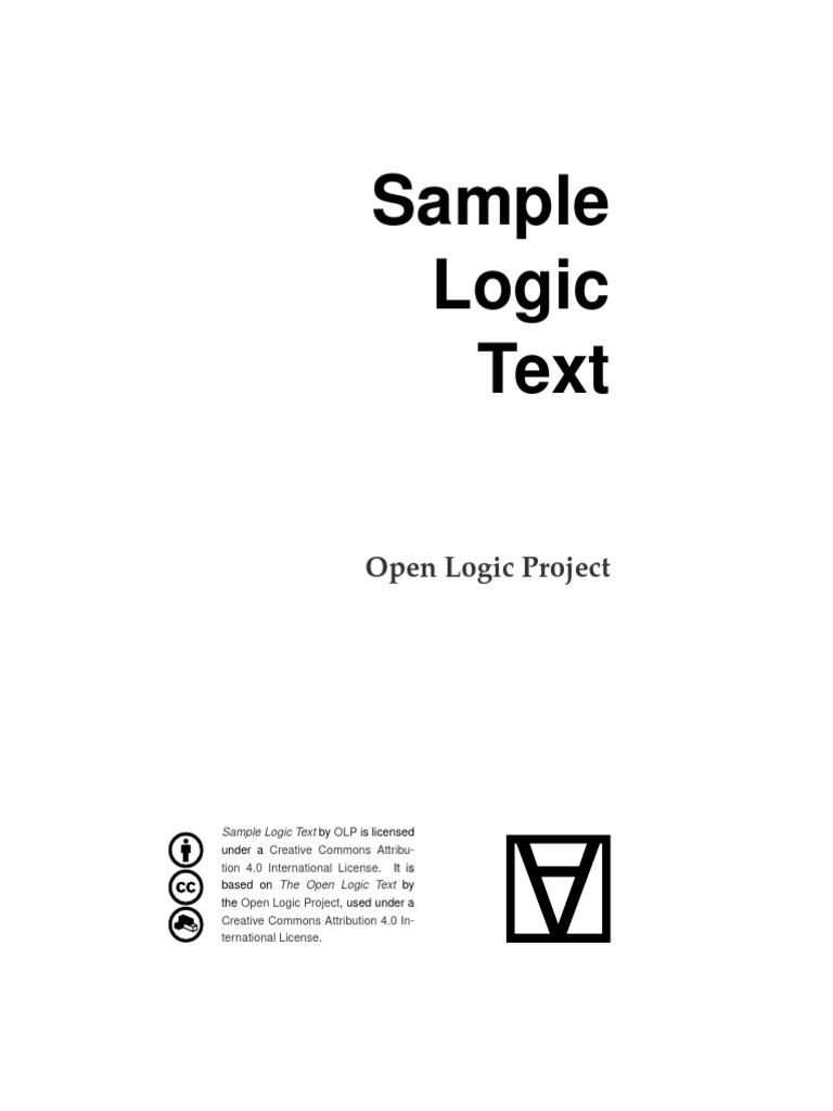 Open Logic Sample | PDF | First Order Logic | Set (Mathematics)