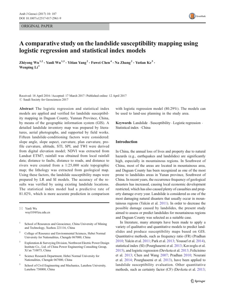 OK-LR-Wu-A Comparative Study On The Landslide Susceptibility Mapping Using Logistic Regression ...