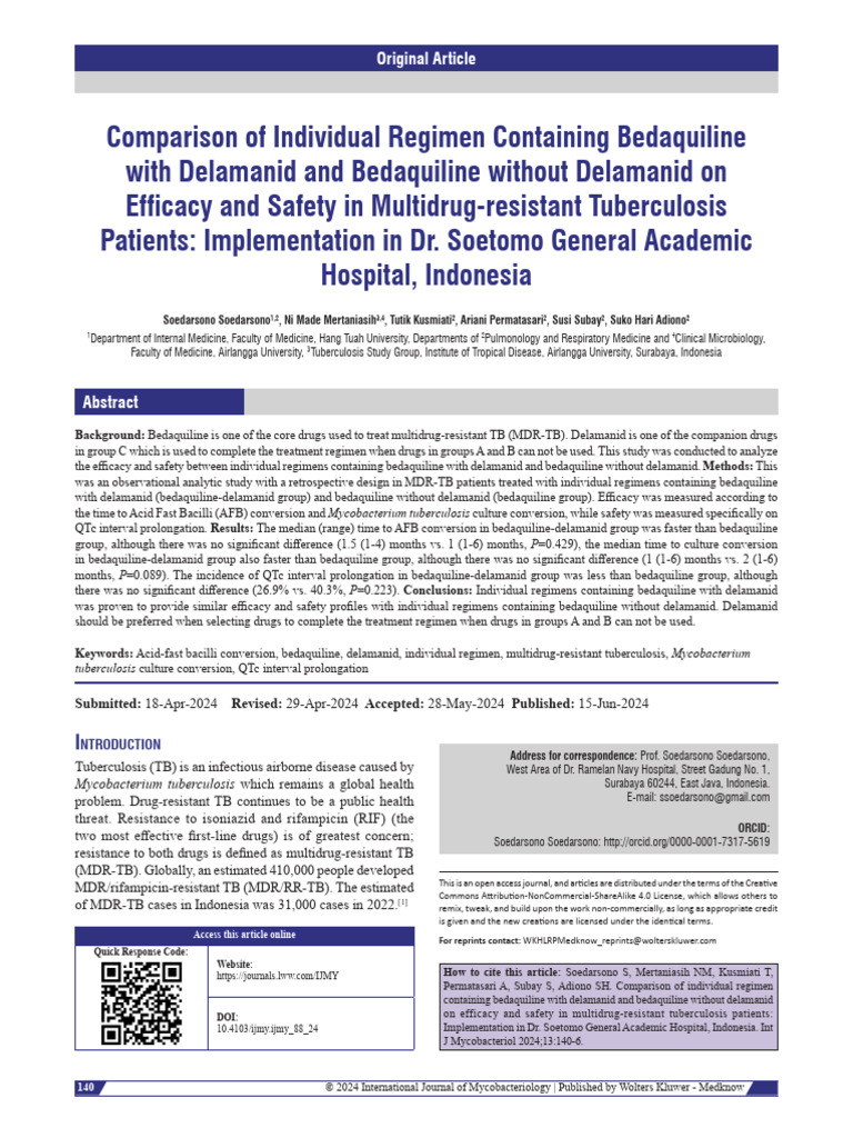 Comparison of Individual Regimen Containing.4 | PDF | Tuberculosis ...