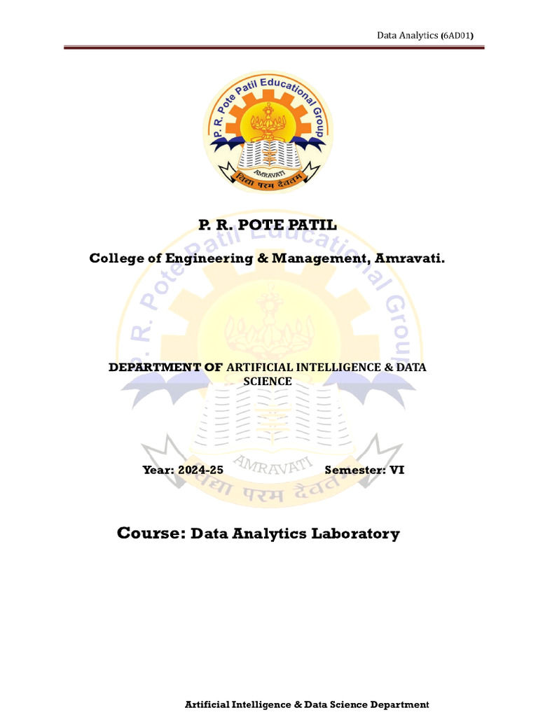 Data Analytics Lab Manual Students.docx | PDF | Apache Hadoop | Map Reduce