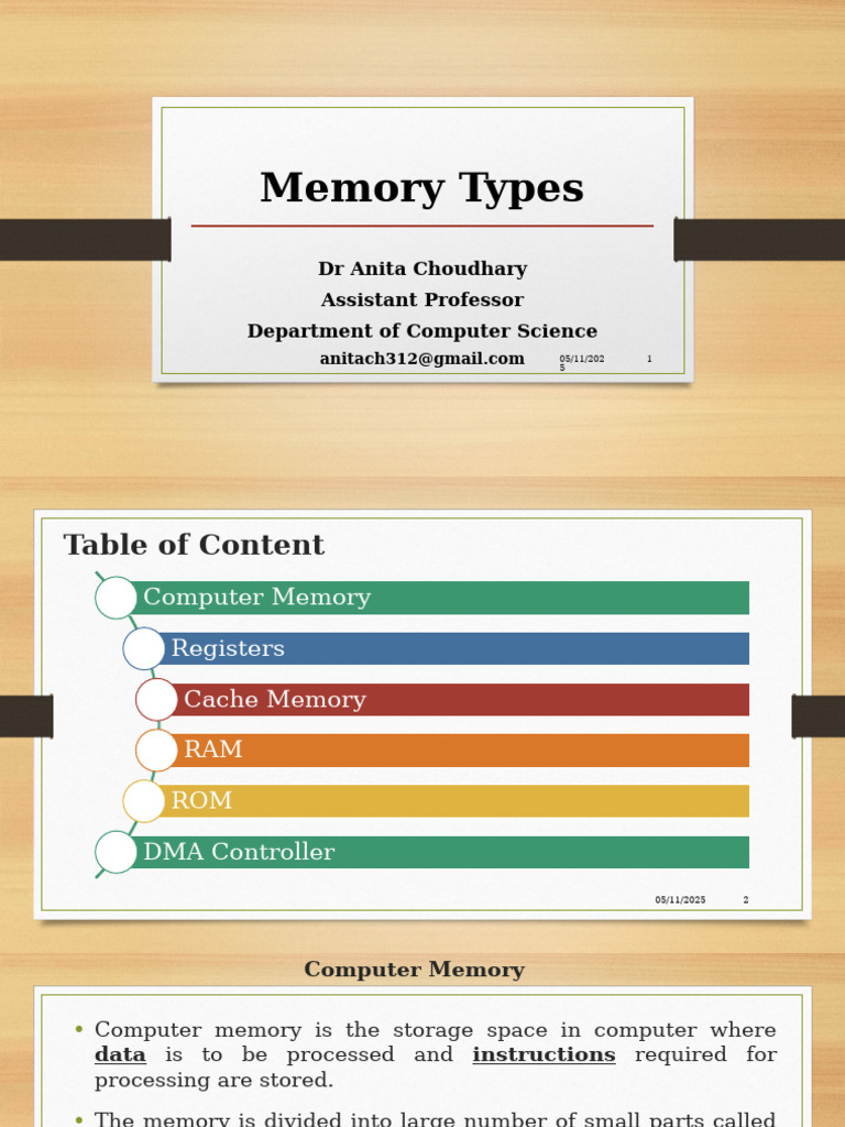 L 10 Memory Types | PDF | Random Access Memory | Cpu Cache
