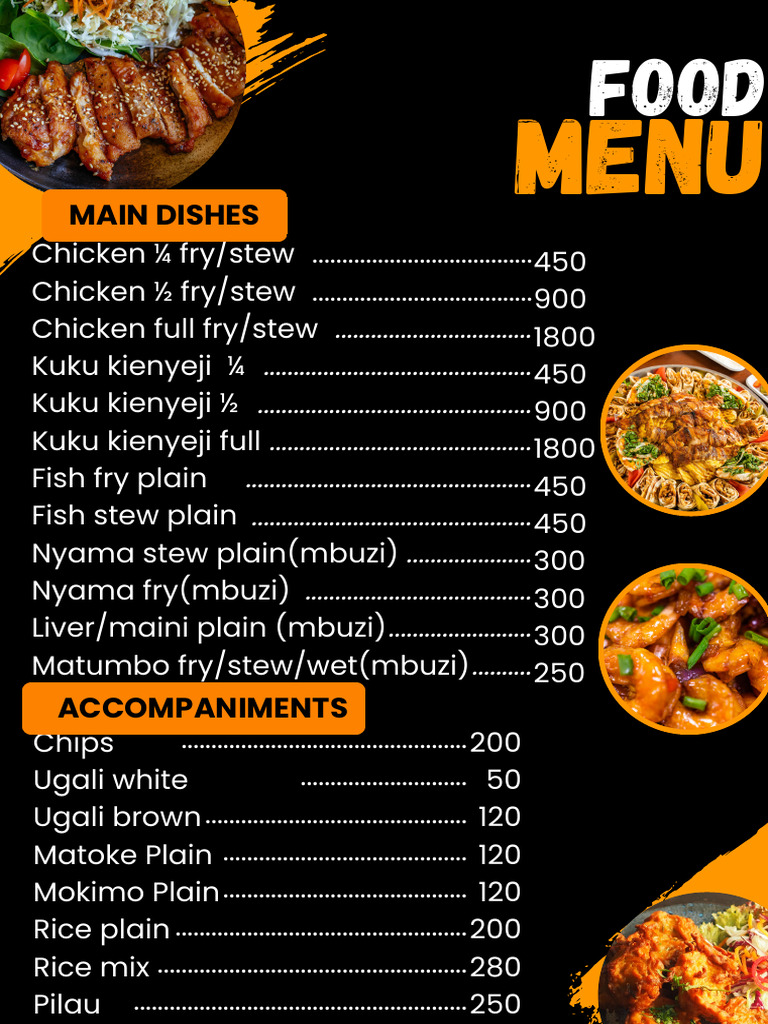 Menu Offerings at Mucyo Restaurant | PDF