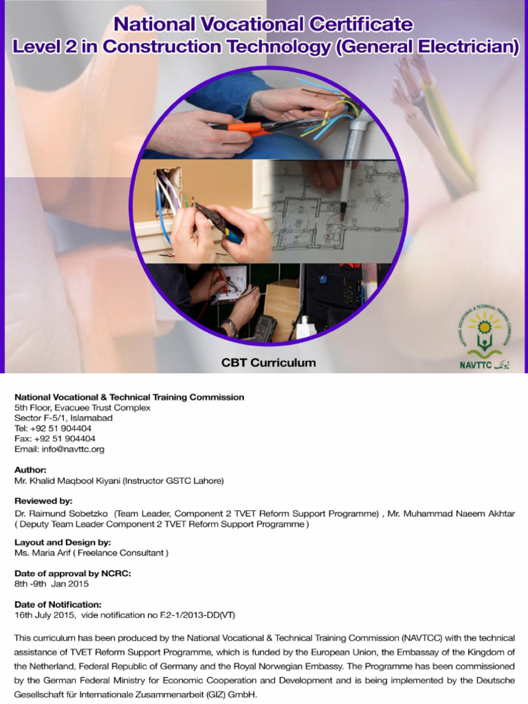 Curriculum For General Electricians | PDF | Electrician | Electricity