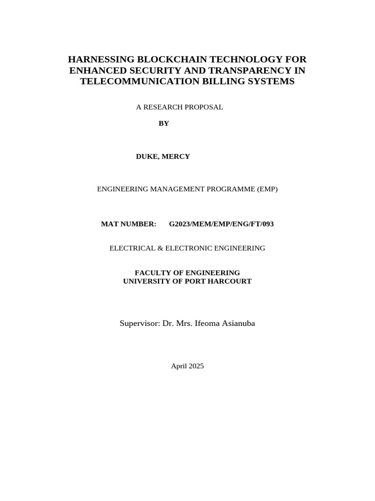 MERCY DUKE Edited Proposal | PDF | Computer Security | Security