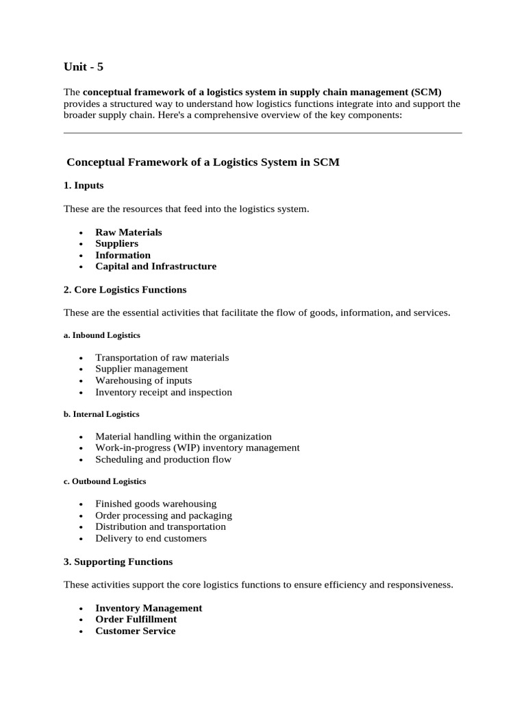 Retail & Supply Chain Management - Unit 5 | PDF | Logistics | Supply Chain