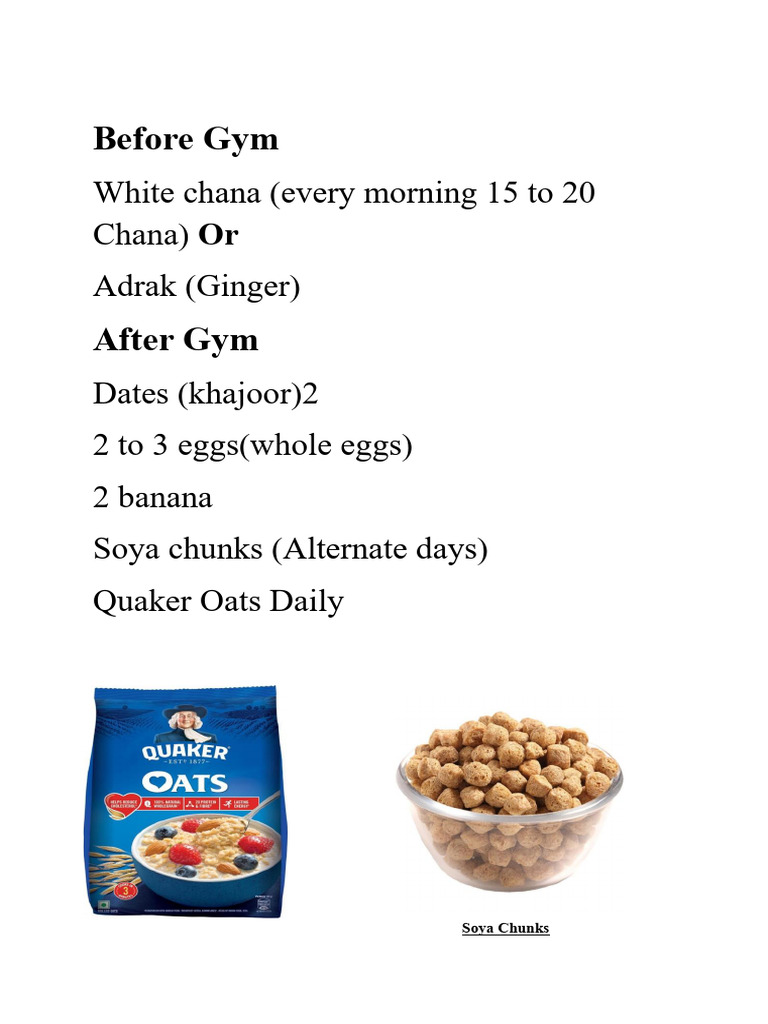 Gym Diet Plan with Chana and Soya | PDF