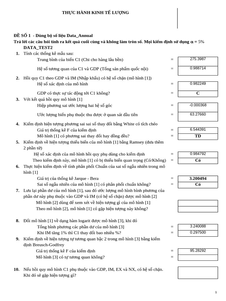 Luyện tập KTL | PDF