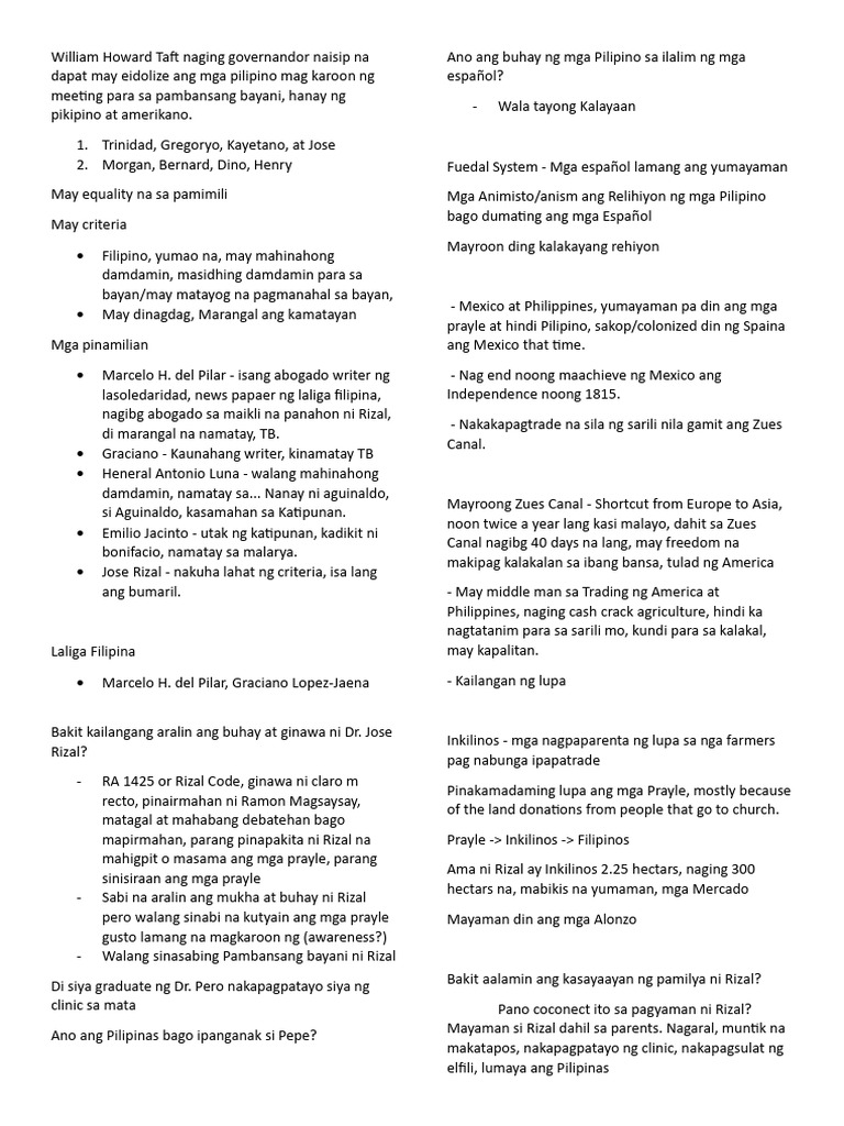 Rizal Notes 1 3 | PDF