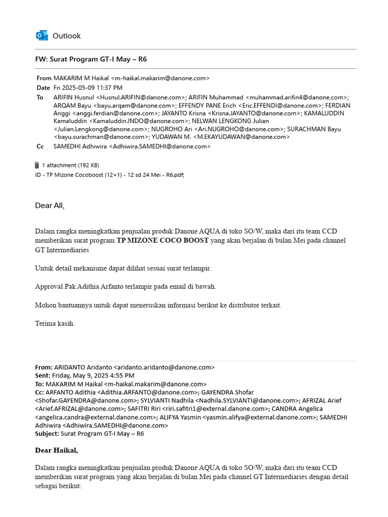 Comlet Approval Mizone Coco Boost Mey 25 | PDF