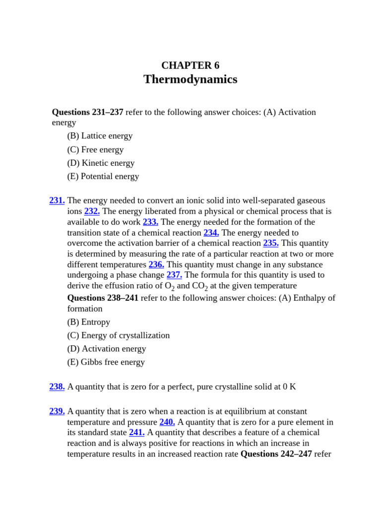 500 AP Chemistry Questions Pages 5 | PDF | Chemical Reactions | Gibbs ...