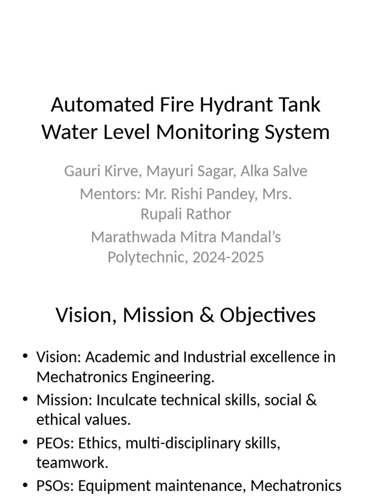 Automated Fire Hydrant Tank Project | PDF | Internet Of Things | Arduino