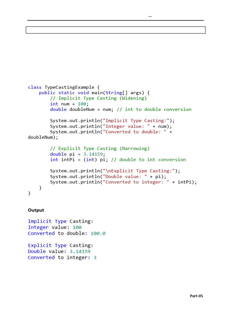 Lab05-TypeCastingIFElseSwitch | PDF | Integer (Computer Science ...