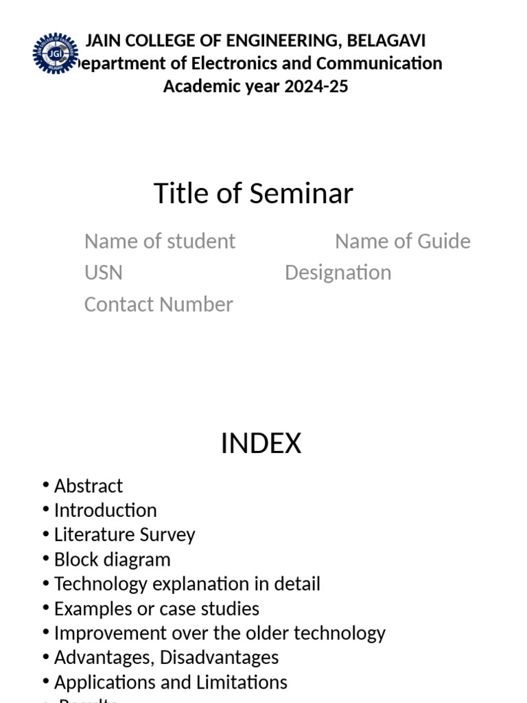 Seminar PPT Guidelines 2024-25 | PDF