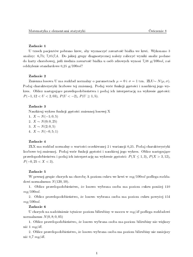 Statystyka Zadania | PDF