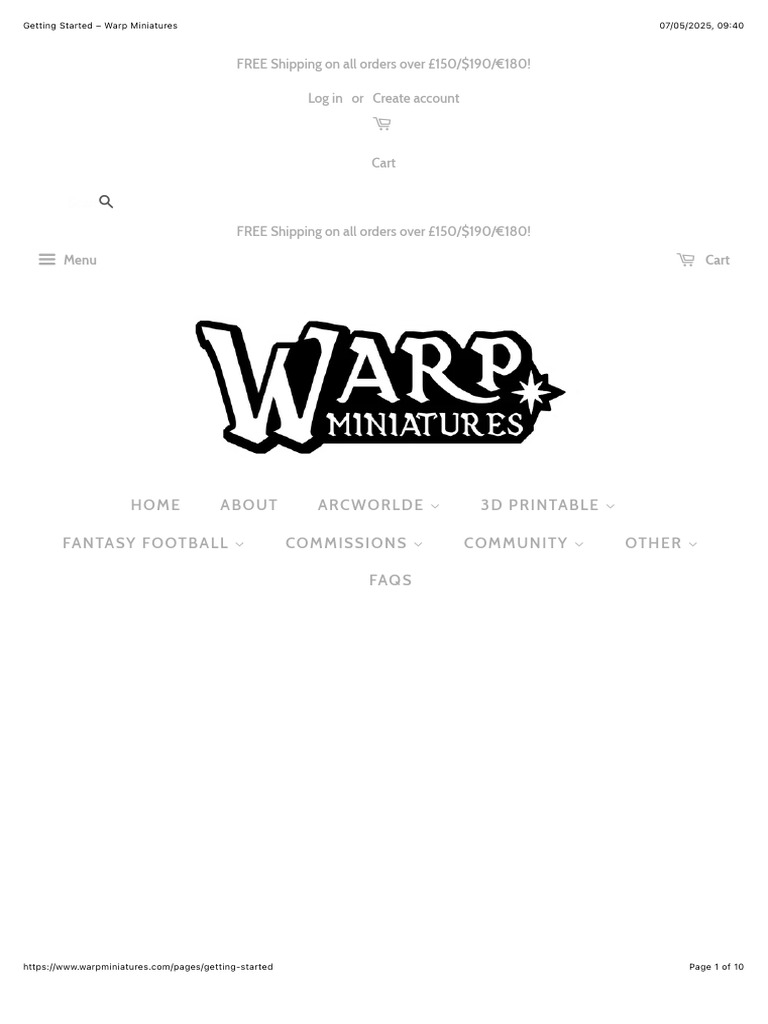 Getting Started - Warp Miniatures | PDF
