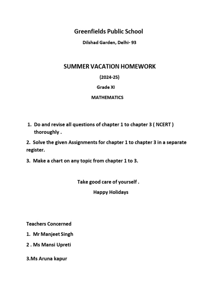 Mathematics Holiday Homework Grade XI | PDF | Function (Mathematics ...