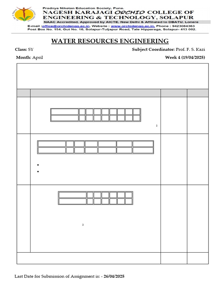 WRE W-4 Assignment 19.04.2025 | PDF