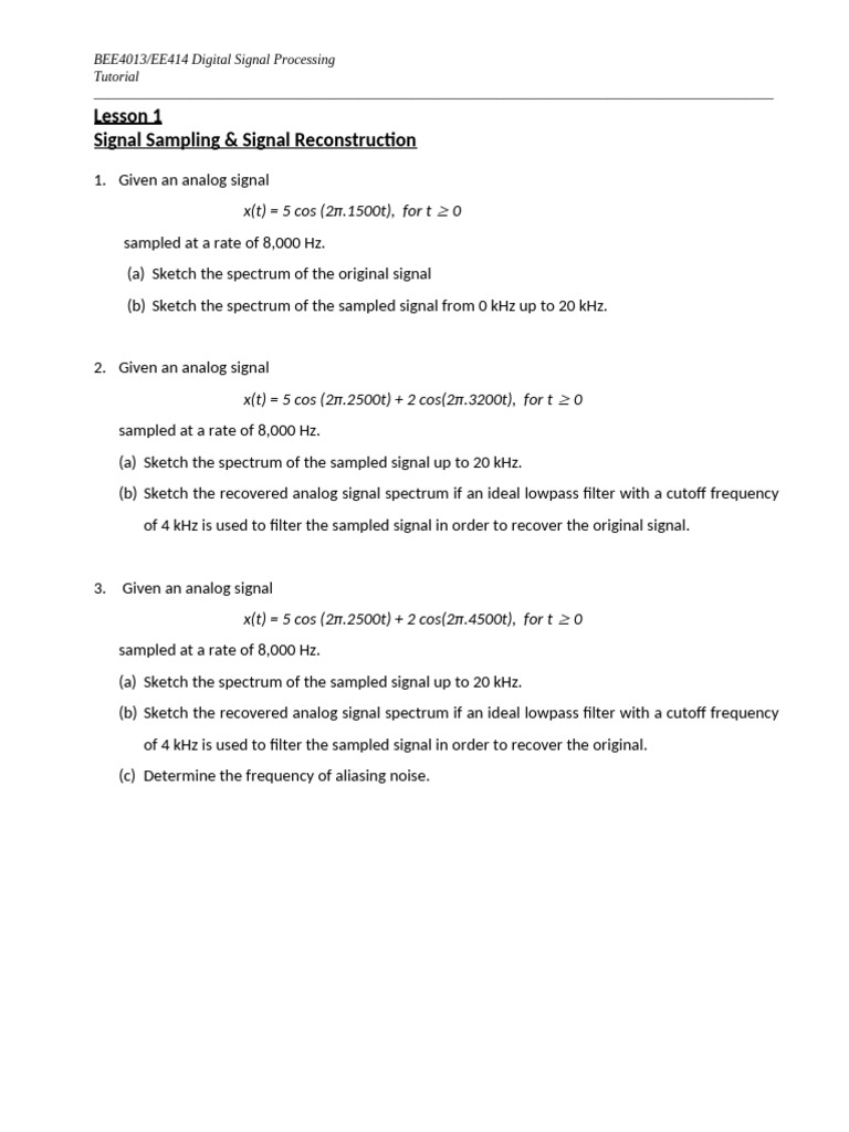 Tutorial - Lesson 1 | PDF