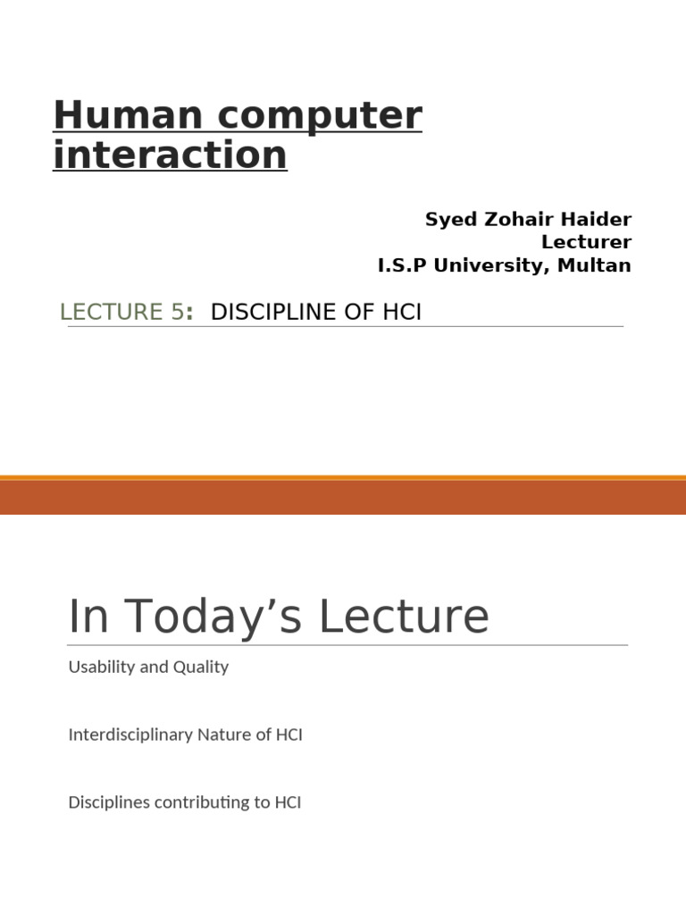 Understanding HCI: Usability & Interdisciplinarity | PDF | Human ...