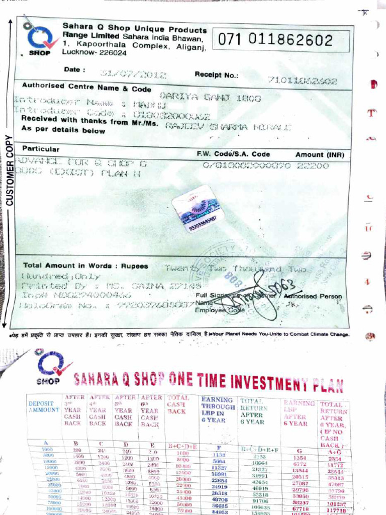Sahara Q Shop Bond | PDF | Economy Of India