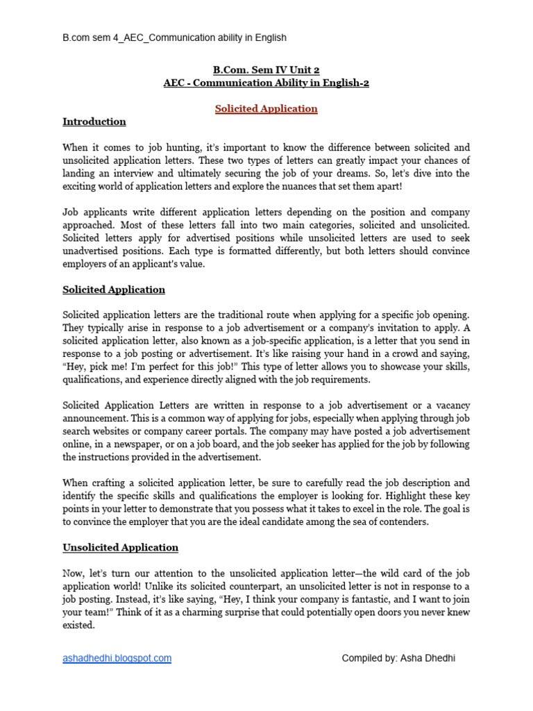 Unit 2 - Application Writing (Sem 4) | PDF | Résumé | Taxes