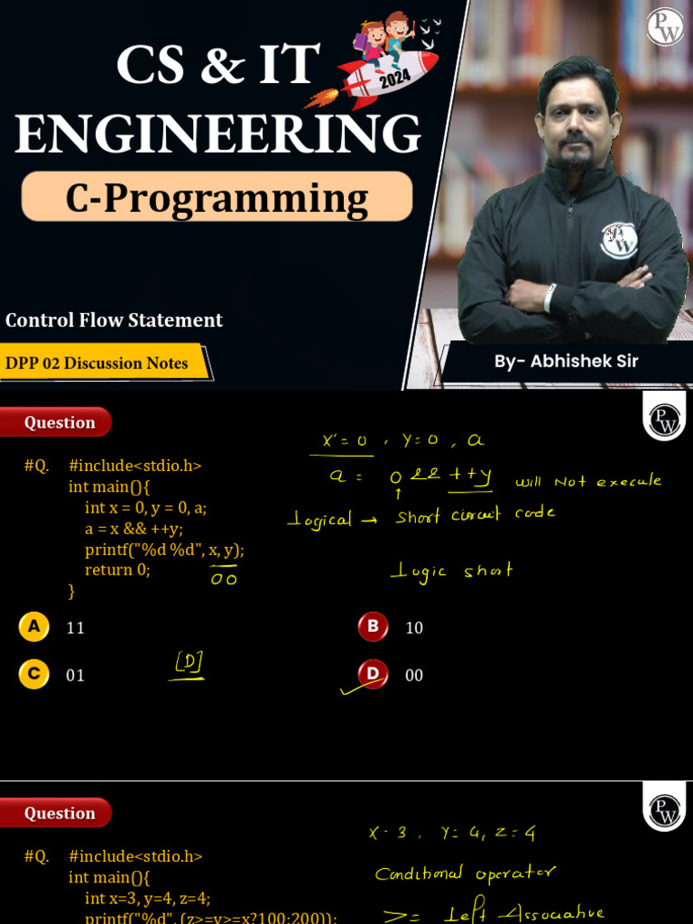 Control Flow Statement _ DPP 02 Discussion Notes | PDF | Programming ...