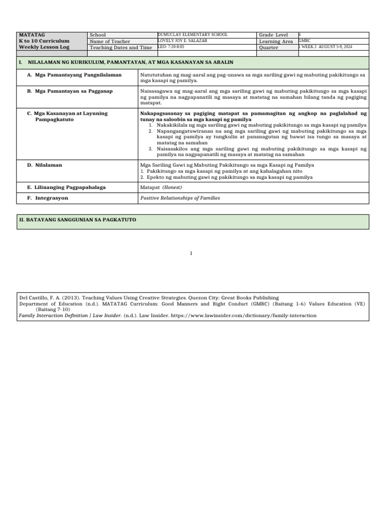 Le Gmrc4 q1 Wk2 Tunay | PDF