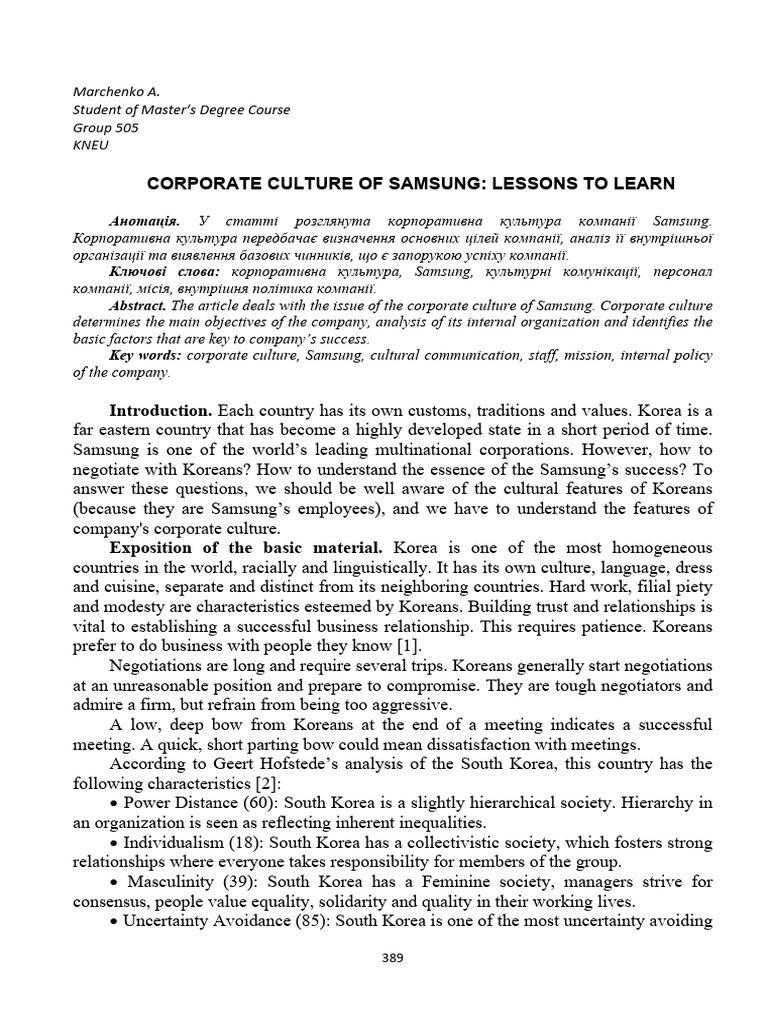 Samsung's Corporate Culture Insights | PDF | Samsung | Employment