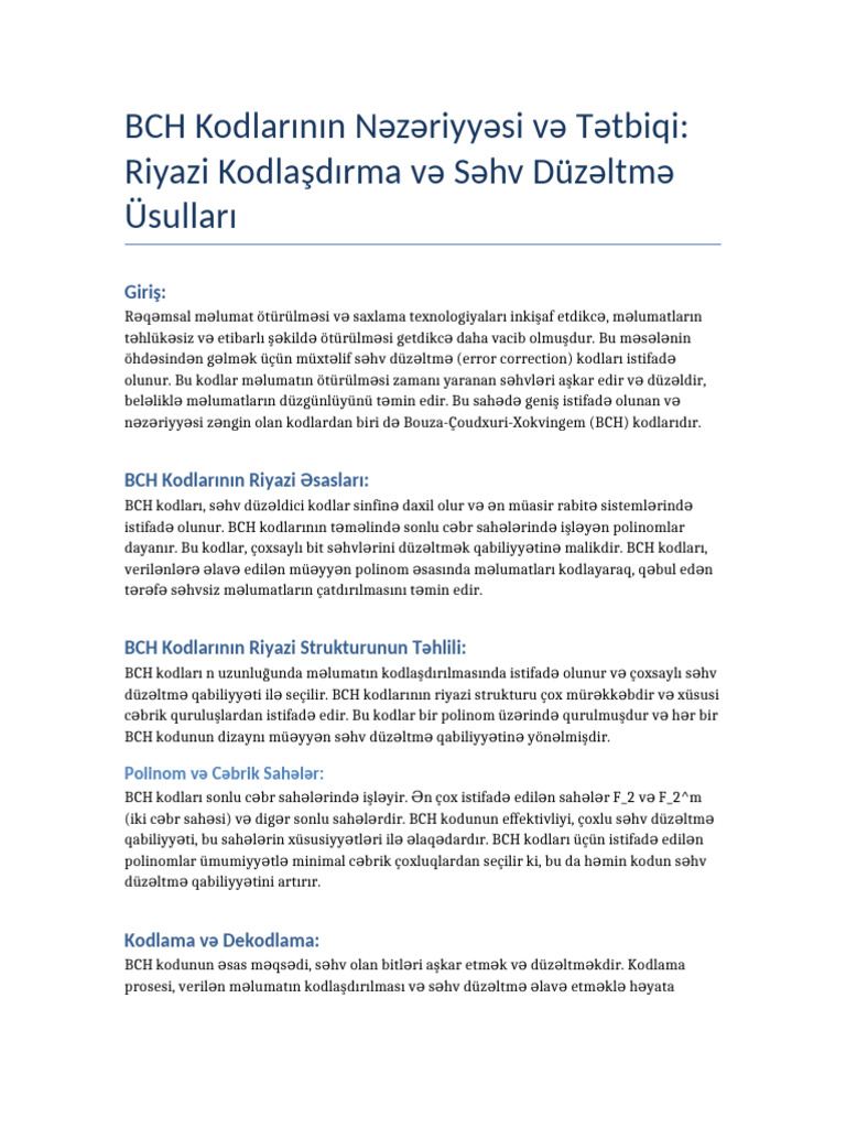 BCH Kodlar | PDF