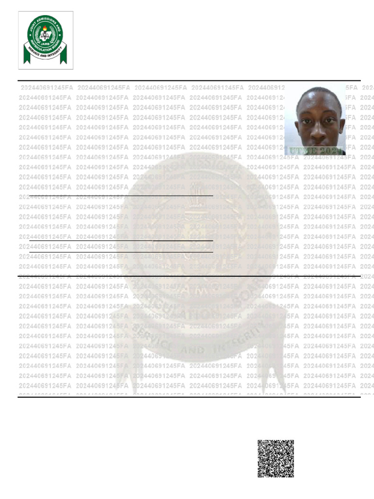 Quazeem Al-Ameen Bamidele Result Slip (1) - 1 | PDF | Qualifications
