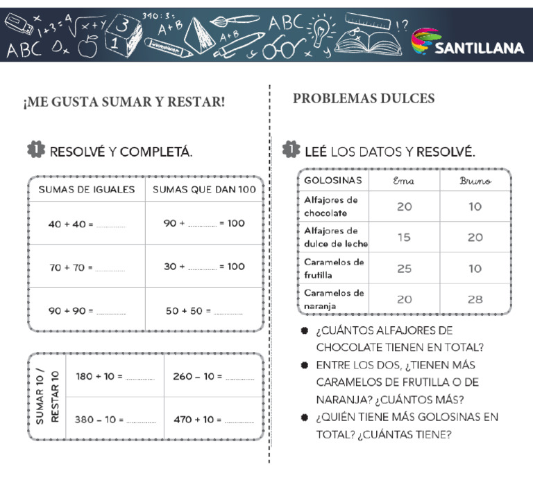 M2 - Sumas y Restas, Problemas | PDF