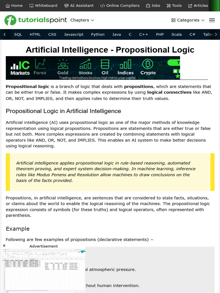 Propositional Logic in AI | PDF | Logic | Proposition